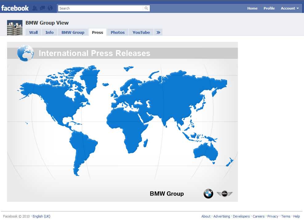 Aktuelle Pressemeldungen im BMW Group Facebook Profil