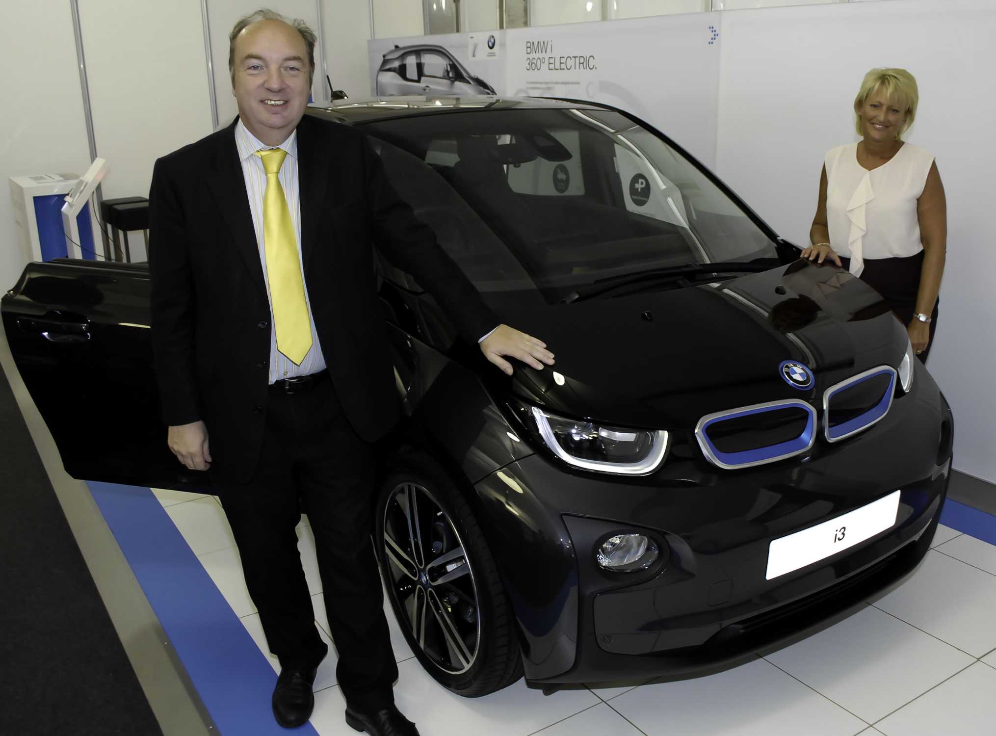 Rt Hon Norman Baker MP and Suzanne Gray, General Manager for BMW i, at ...