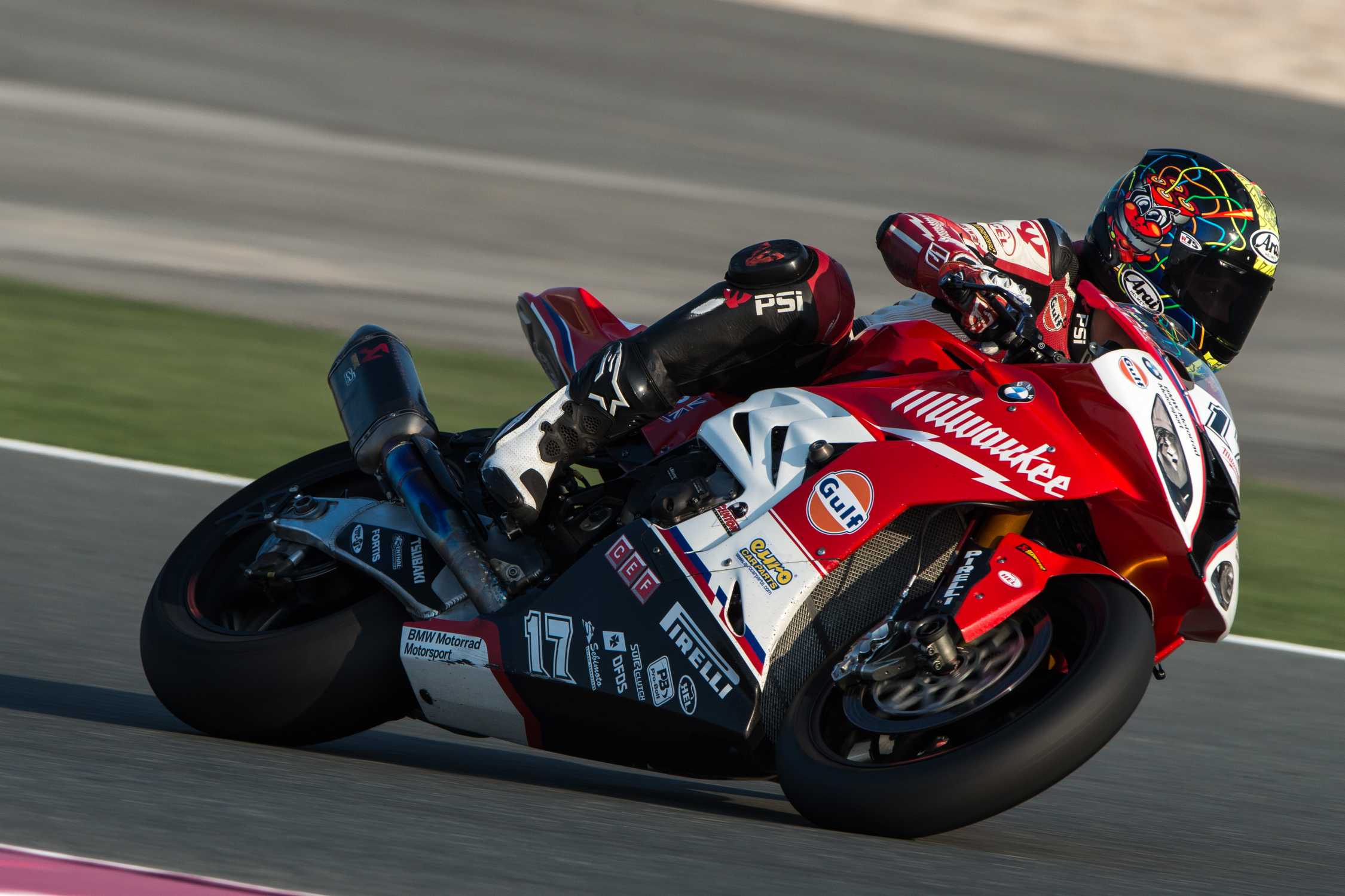 Doha (QAT) WorldSBK 29th October 2016. Team Milwaukee BMW Rider Karel ...
