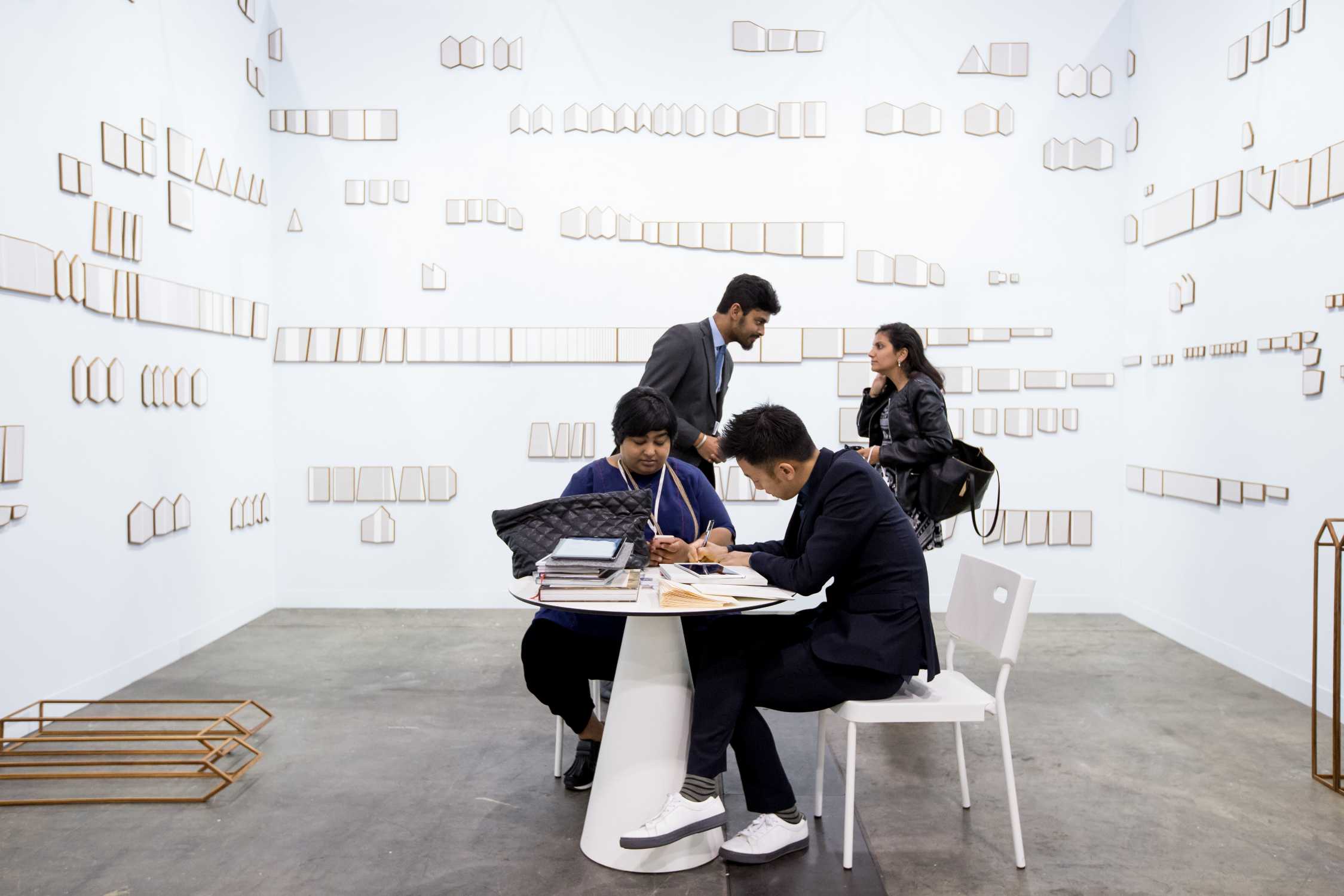 Astha Butail at the GALLERYSKE Gallery booth at Art Basel in Hong Kong ...