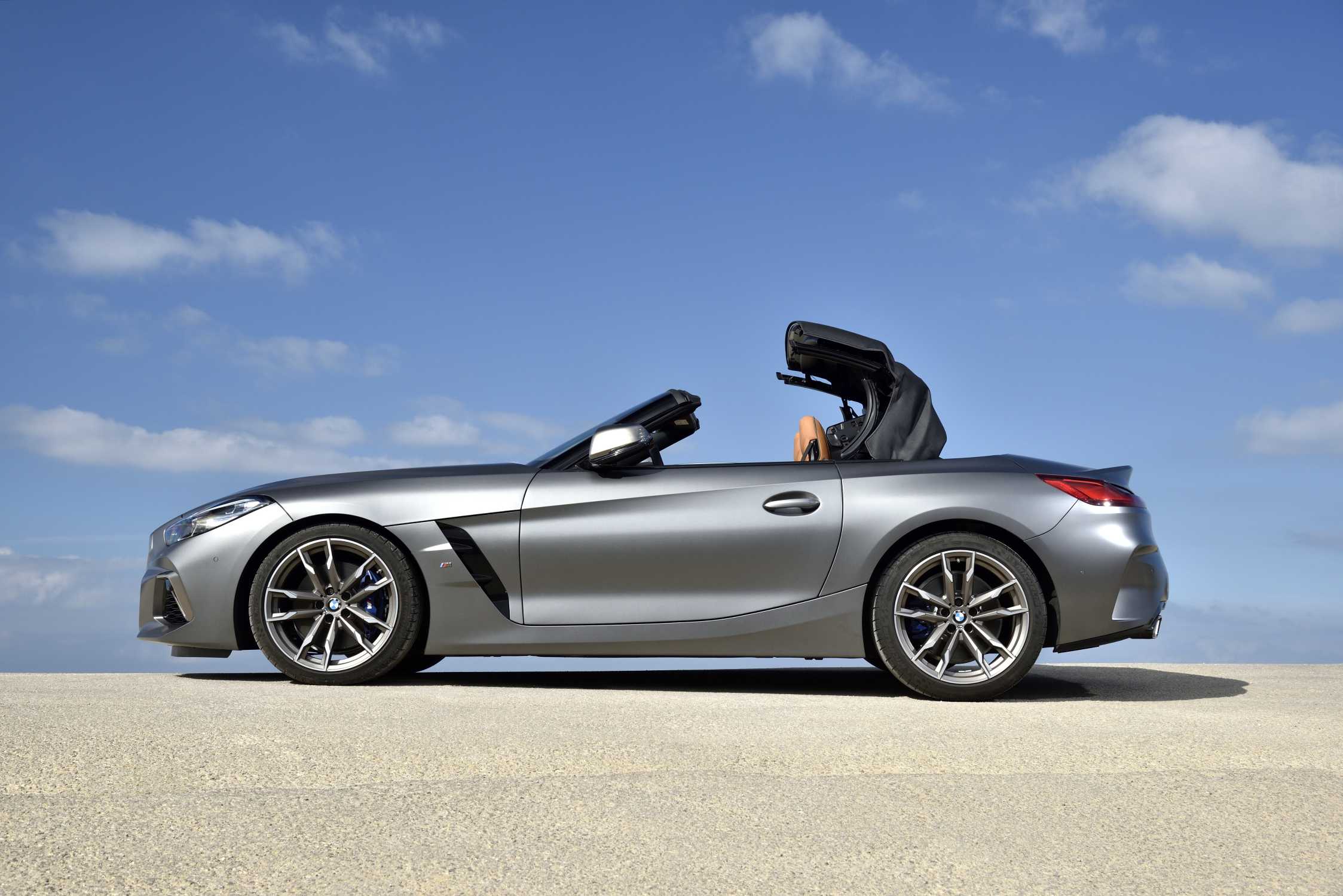 The New BMW Z4 M40i Roadster In Color Frozen Grey II Metallic And 19 M