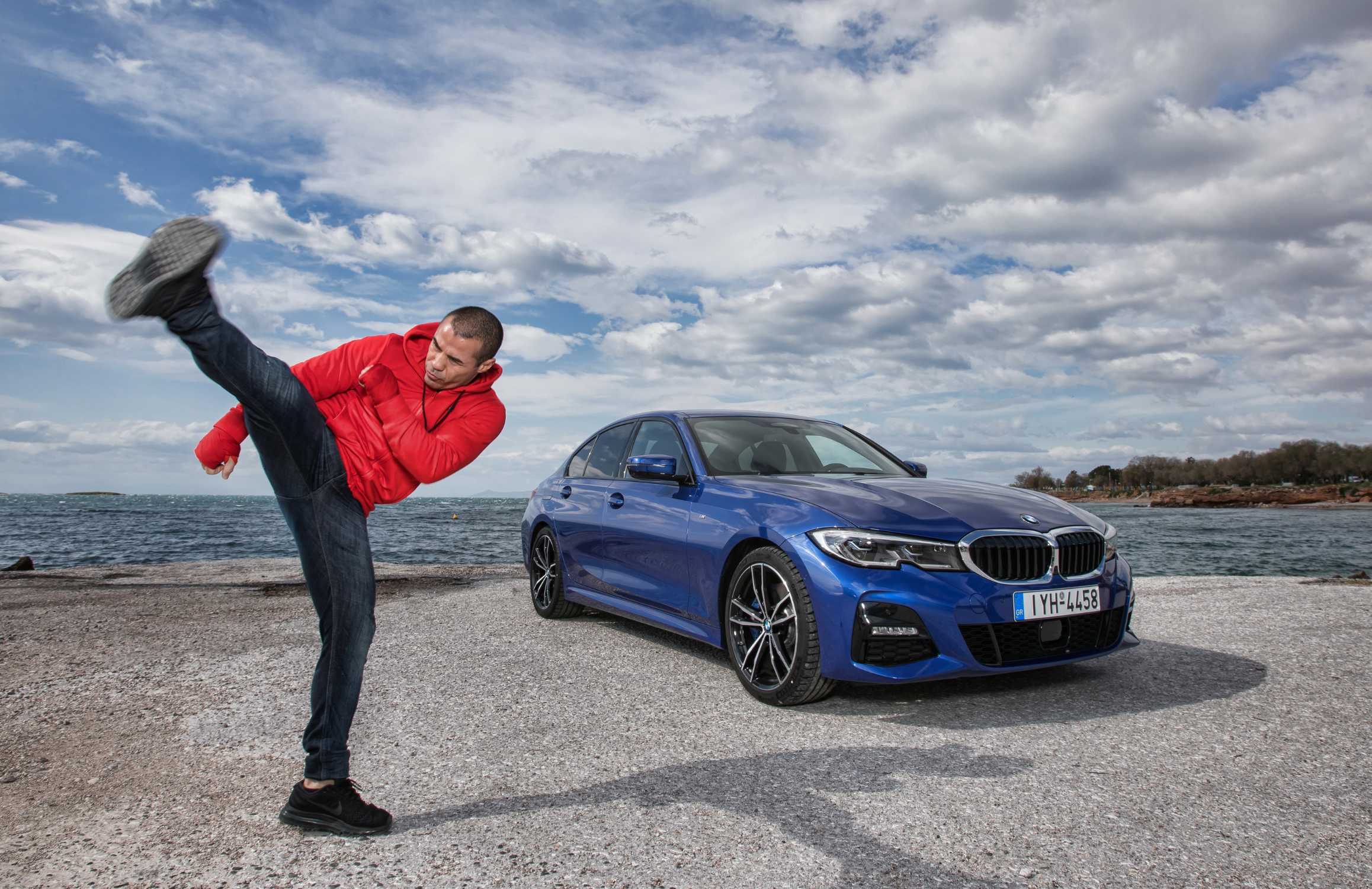 World Kickboxing Champion, Mike Zambidis, with the new BMW 3 Series ...