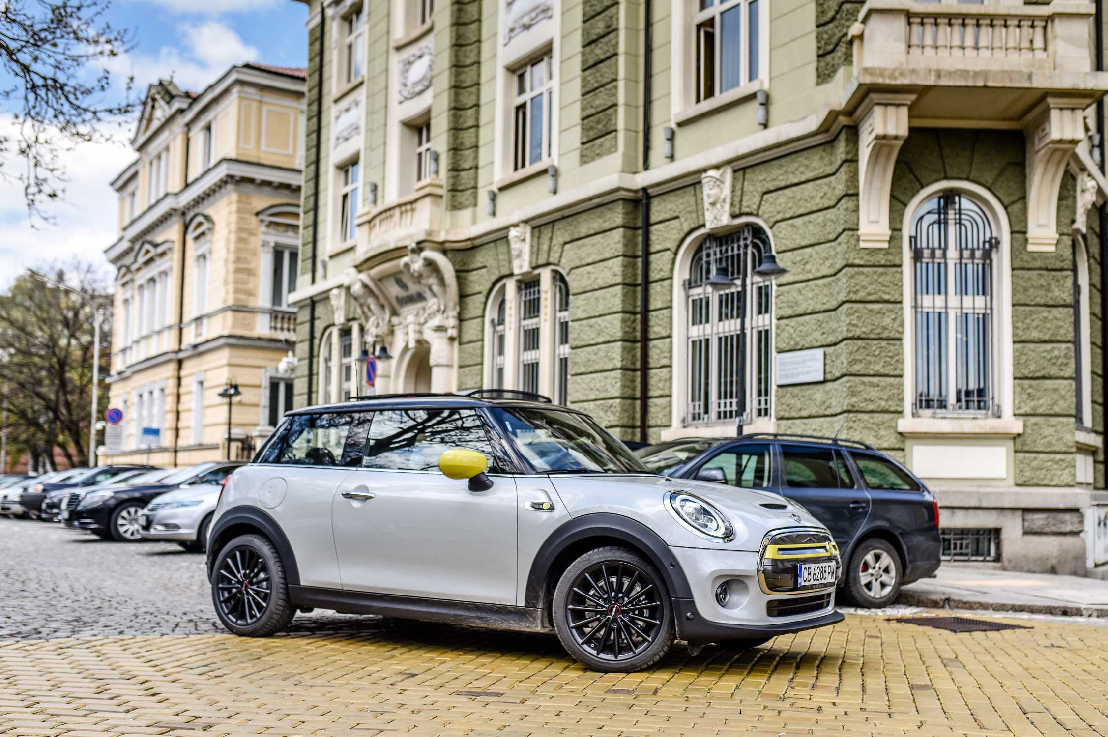 The all new MINI Cooper S E on the Spring streets of Sofia, Bulgaria ...