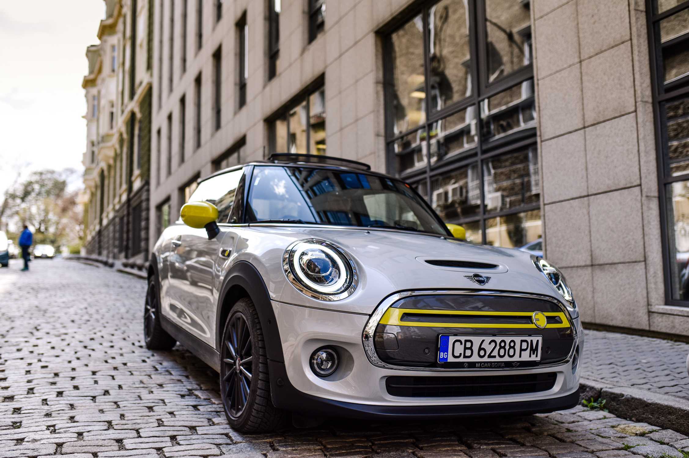 The all new MINI Cooper S E on the Spring streets of Sofia, Bulgaria ...