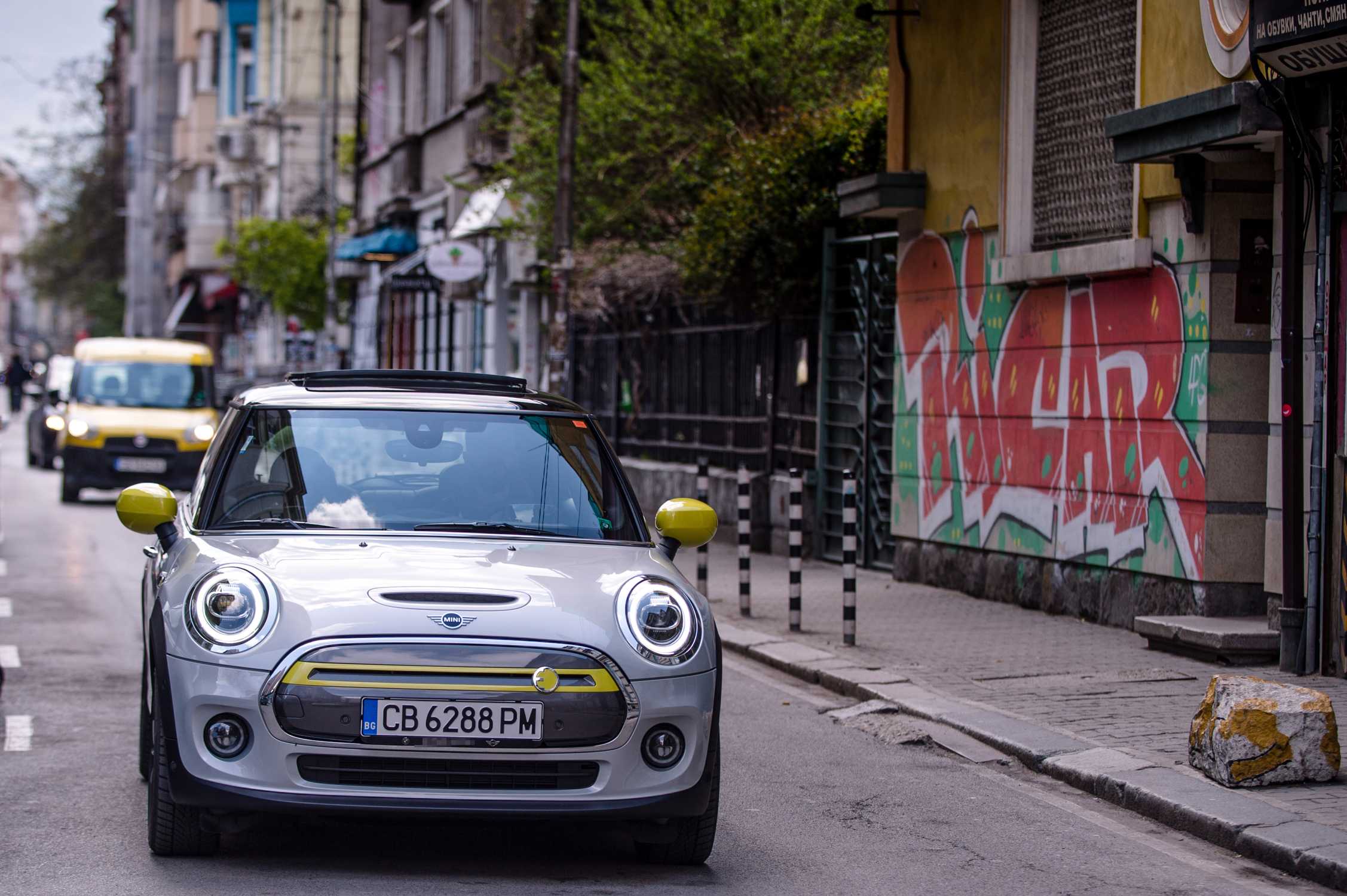 The all new MINI Cooper S E on the Spring streets of Sofia, Bulgaria ...