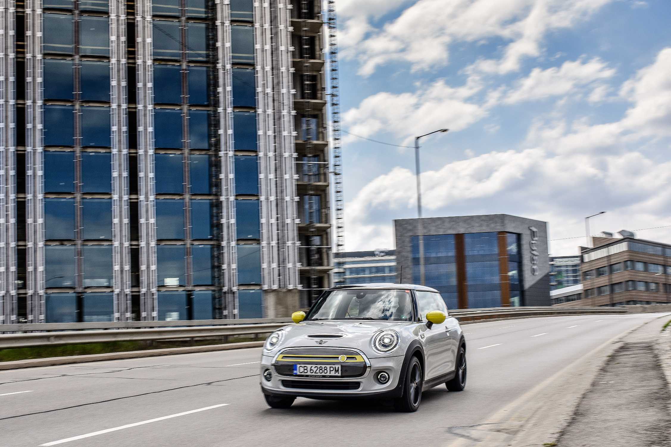 The all new MINI Cooper S E on the Spring streets of Sofia, Bulgaria ...