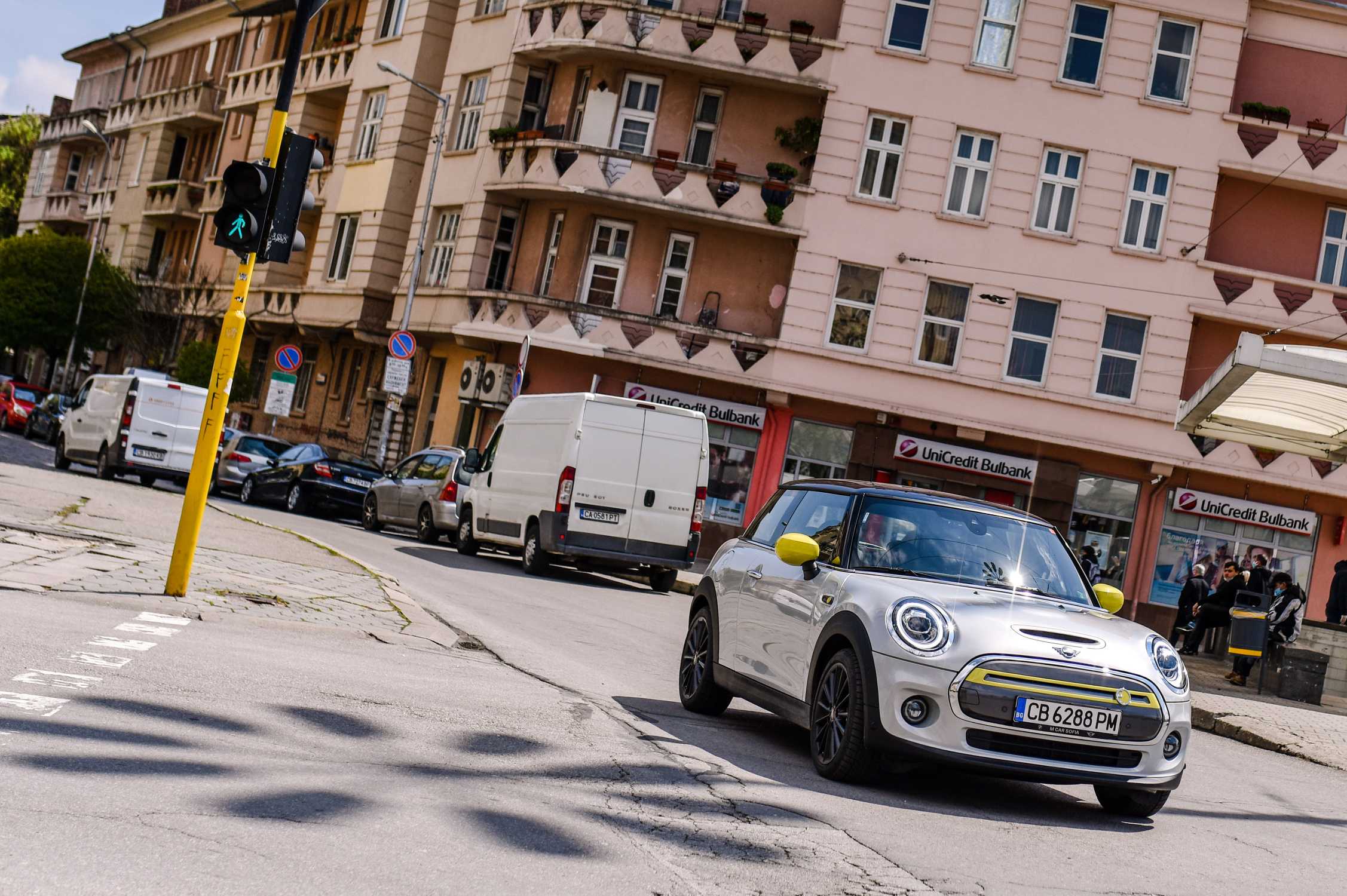The all new MINI Cooper S E on the Spring streets of Sofia, Bulgaria ...