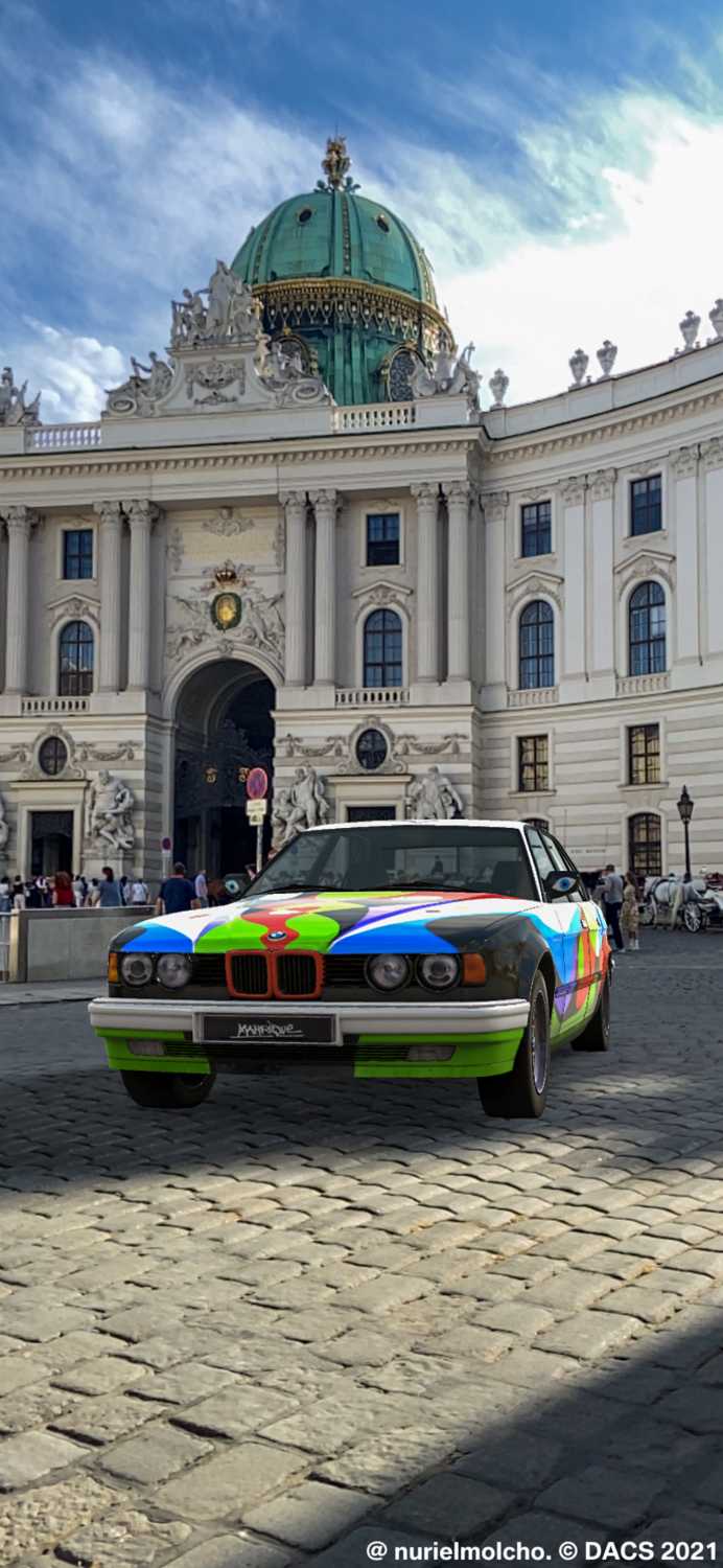 BMW Art Car by César Manrique, BMW 730i, 1990, augmented reality ...