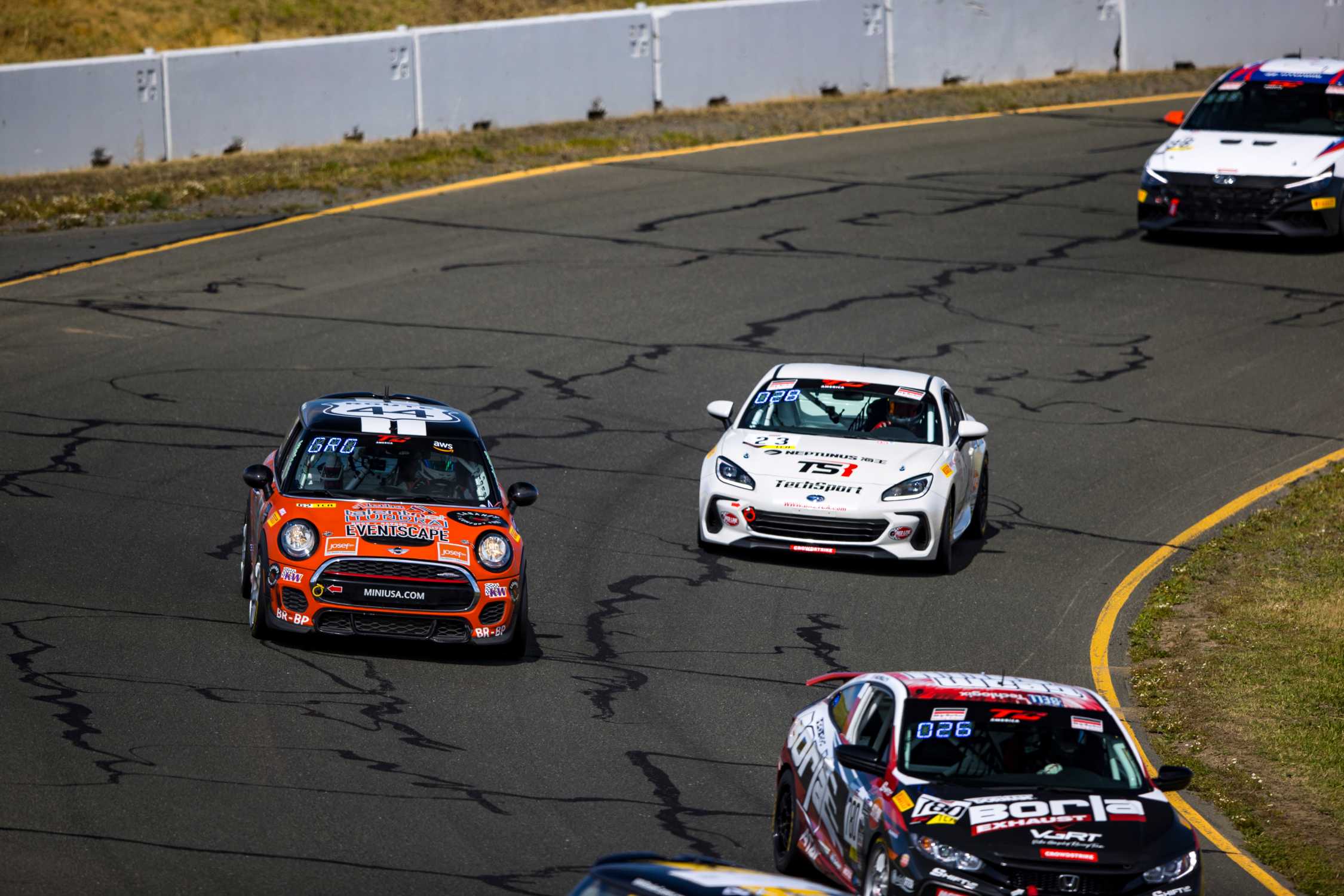 The MINI John Cooper Work Race Team at Sonoma