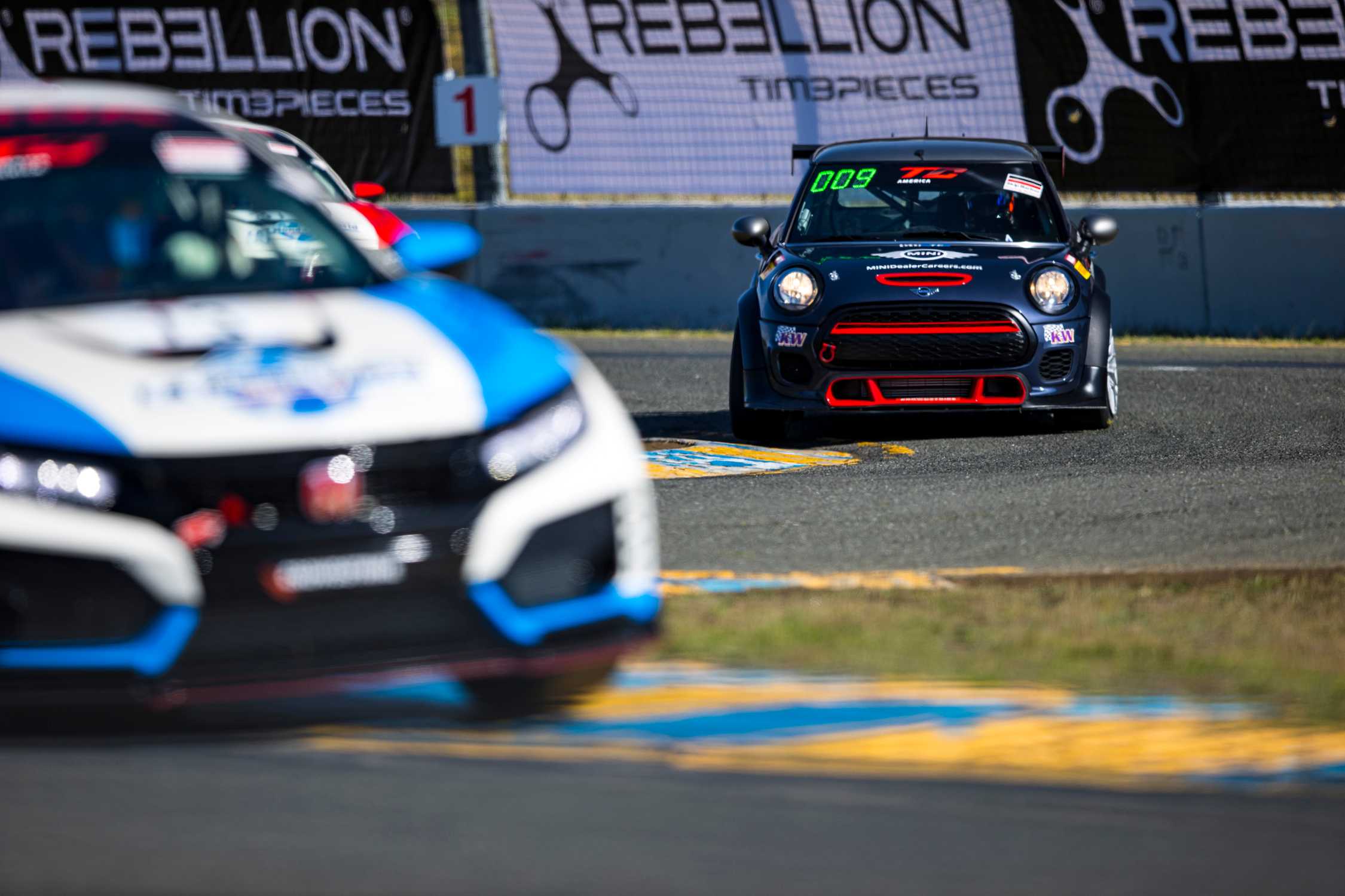 The MINI John Cooper Work Race Team at Sonoma