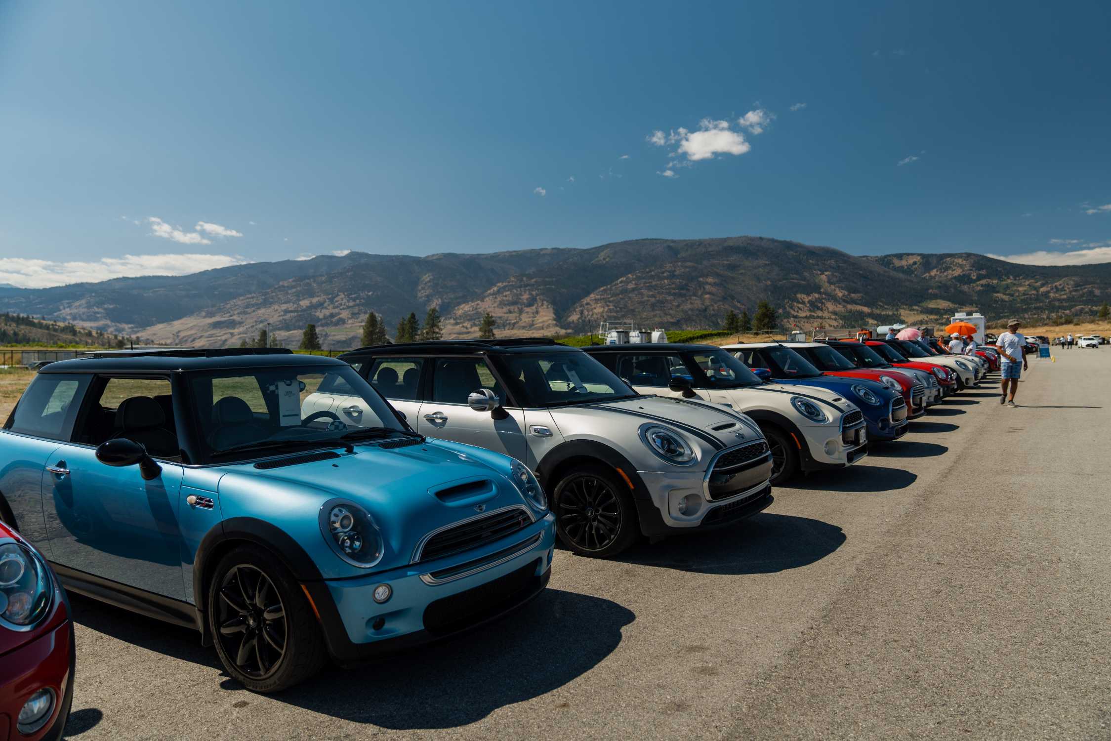 Customer vehicles on display at Area 27 Motorsport Park for MINI United ...