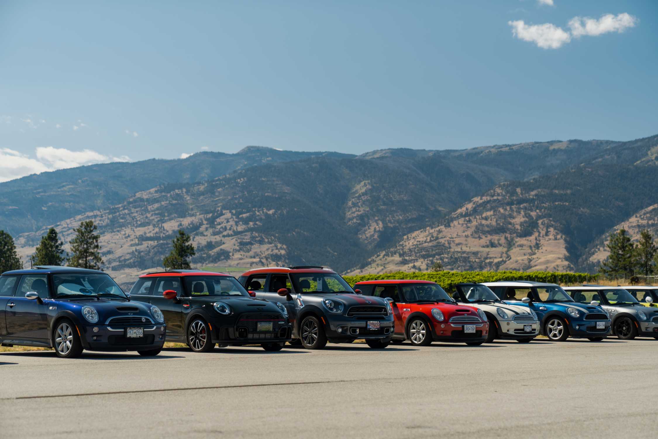 Customer vehicles on display at Area 27 Motorsport Park for MINI United ...