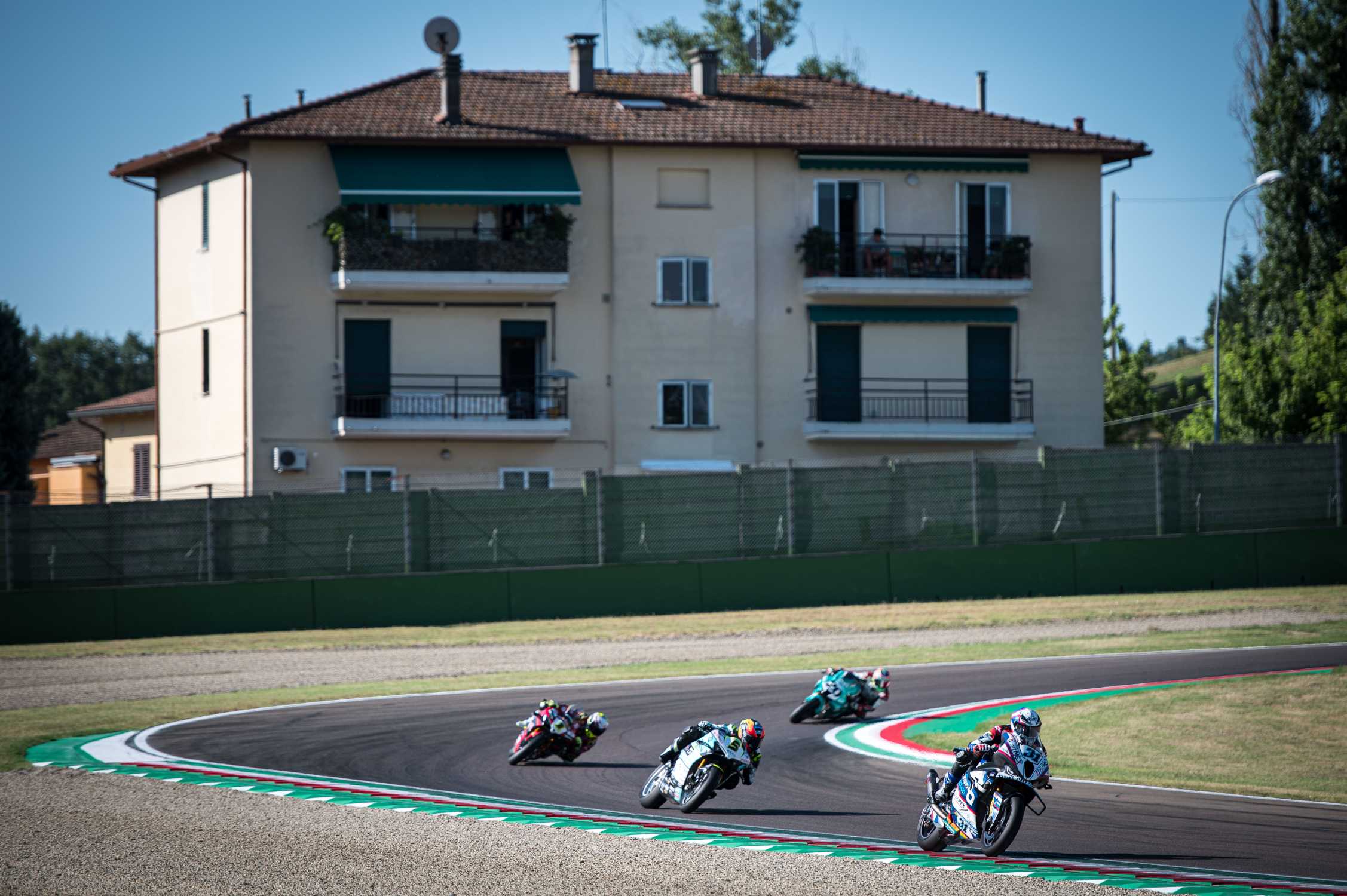 Imola (ITA), 15th July 2023. FIM Superbike World Championship. Bonovo action BMW Racing Team ...