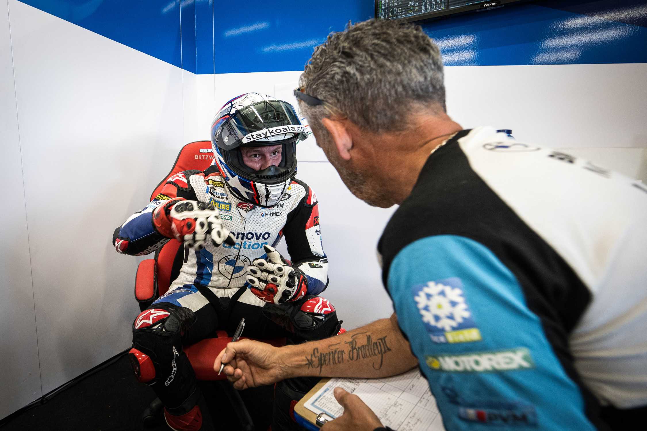 Magny-Cours (FRA), 8th September 2023. FIM Superbike World Championship. Bonovo action BMW ...