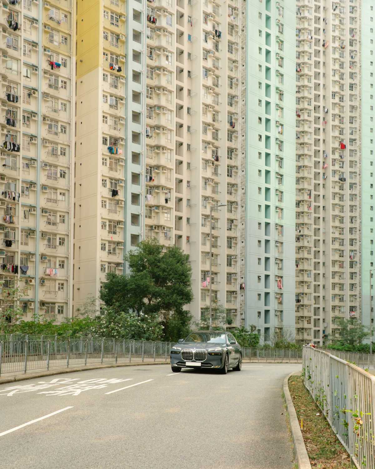 The all-electric BMW i7 in Hong Kong during Art Basel Hong Kong 2024 ...