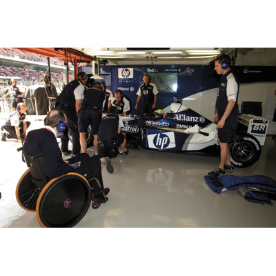 Team Principal Frank Williams with Ralf Schumacher WilliamsF1 BMW FW25