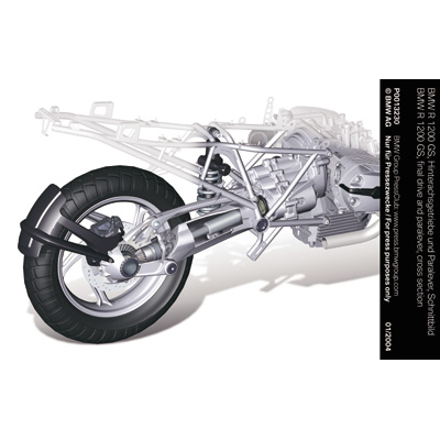 BMW R 1200 GS, final drive and paralever, cross section (01/2004)