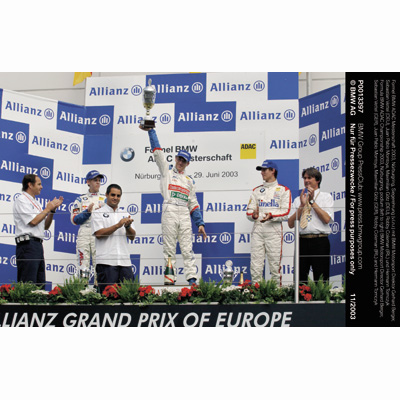 Formula BMW ADAC Championship 2003, Nürburgring, podium (left to right ...