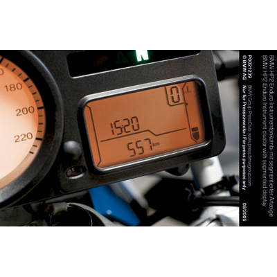 BMW HP2 Enduro - Instrument cluster with segmented display (08/2005)