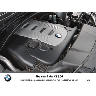 The new BMW X3 3.0d - engine compartment (10/2005)