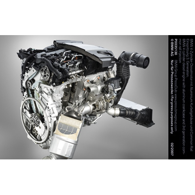 BMW 4 cylinder diesel engine with aluminum crankcase and 3rd generation ...