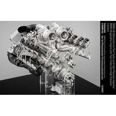 BMW V8 gasoline engine with Twin Turbo and High Precision Injection (12 ...